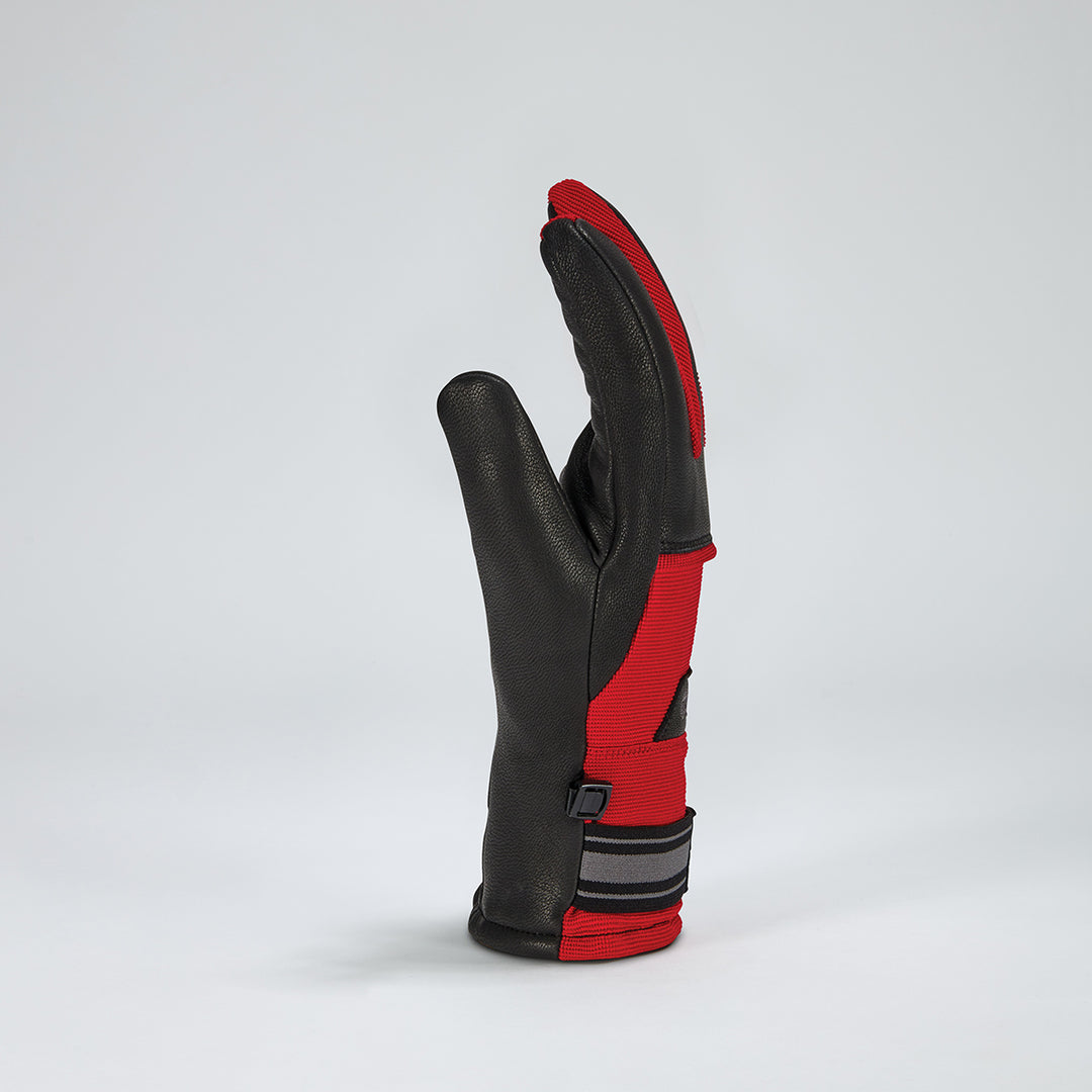 red ski gloves
